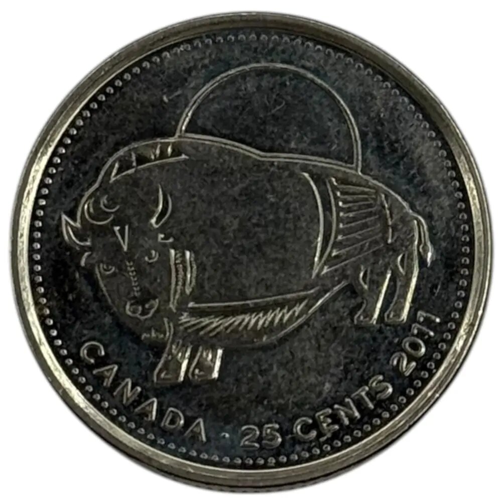 Канада 25 центов 2011 г. (Природа Канады - Бизон)