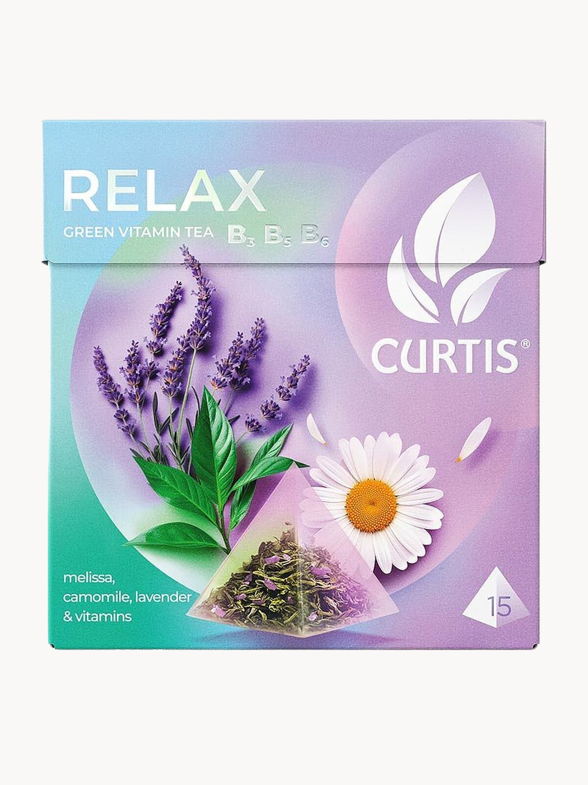 Чай зеленый Curtis "Relax", с добавками, 15 пирамидок