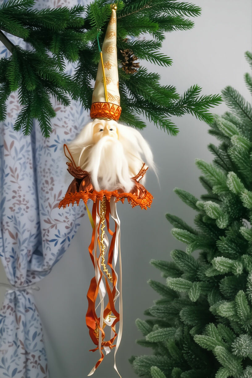 Ёлочная игрушка санта коппер, полиэстер, 25 см, Winter Deco 5001025