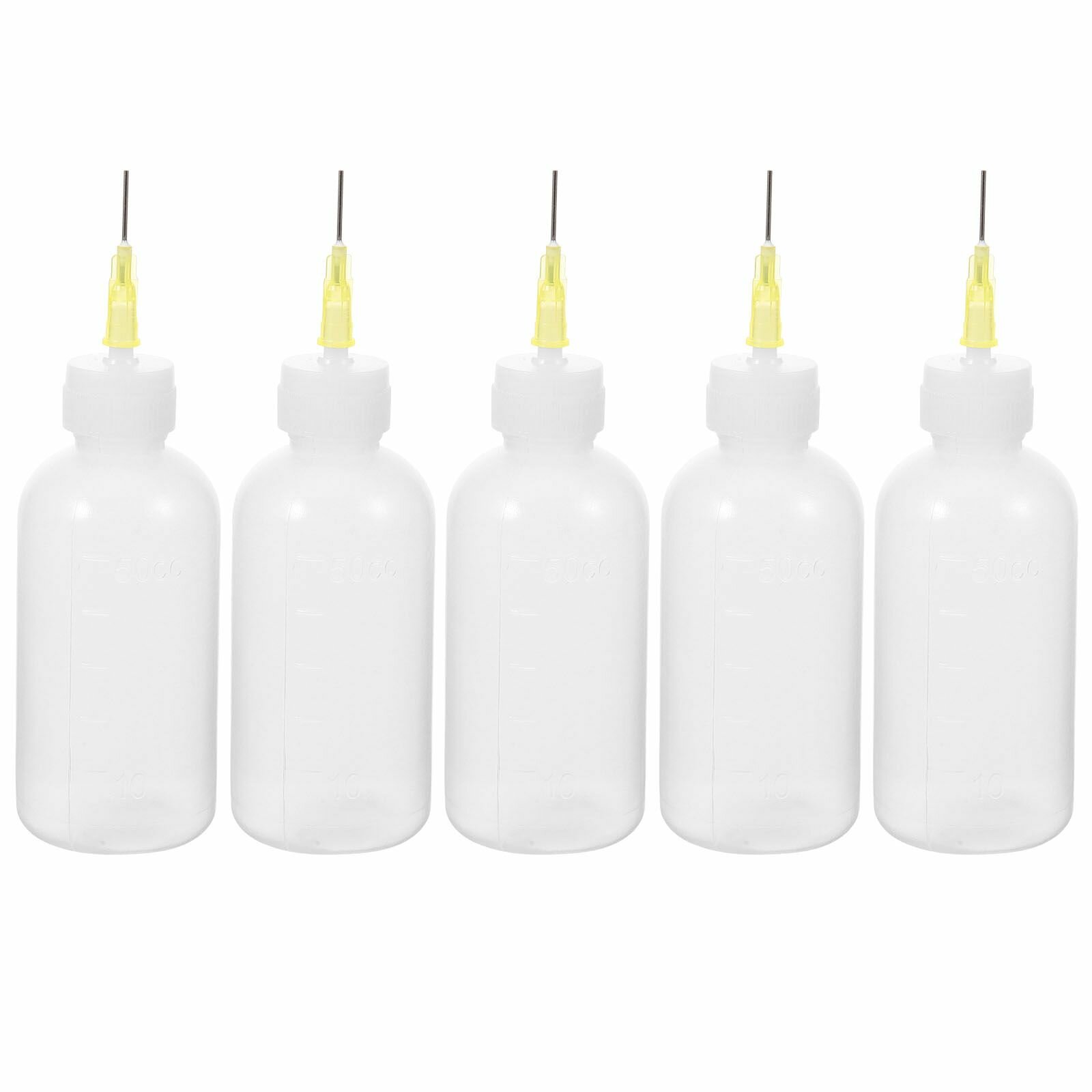 Набор гончарных бутылочек с иглами для точного нанесения глазури и декора, 5 шт, удобный инструмент для керамики и ручного творчества, пластиковые флаконы 50 мл