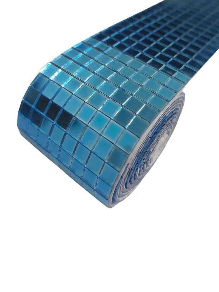 Лента самоклеящаяся зеркальная мозаика стекло, 4см х 1м 5х5мм, синий，（Рекомендуемые качественные продукты）