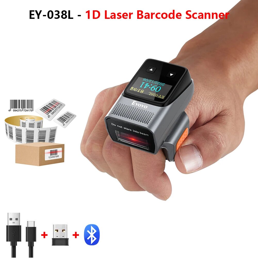 Eyoyo EY-038 Кольцевой сканер штрих-кода EY-038L 1D Scanner