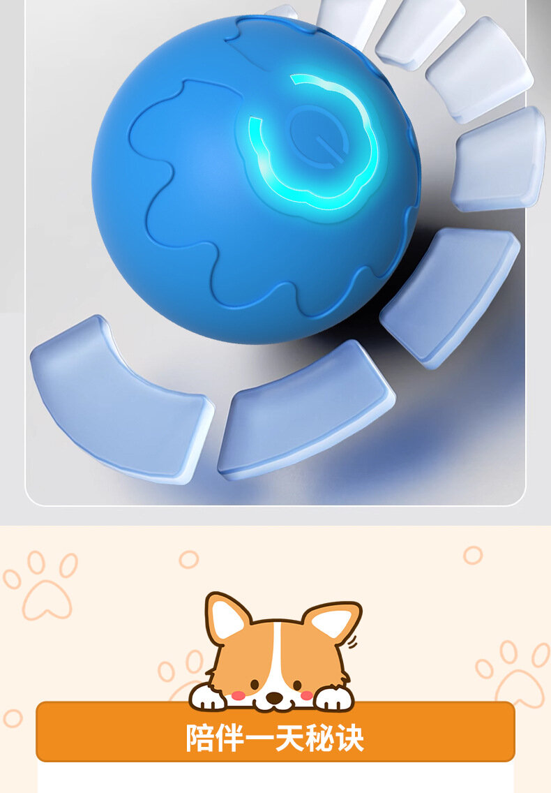 Игровой мяч-прыгунок для собак - Синий (приглушенный) интерактивная игрушка из прочного резина для лабрадоров, корги и