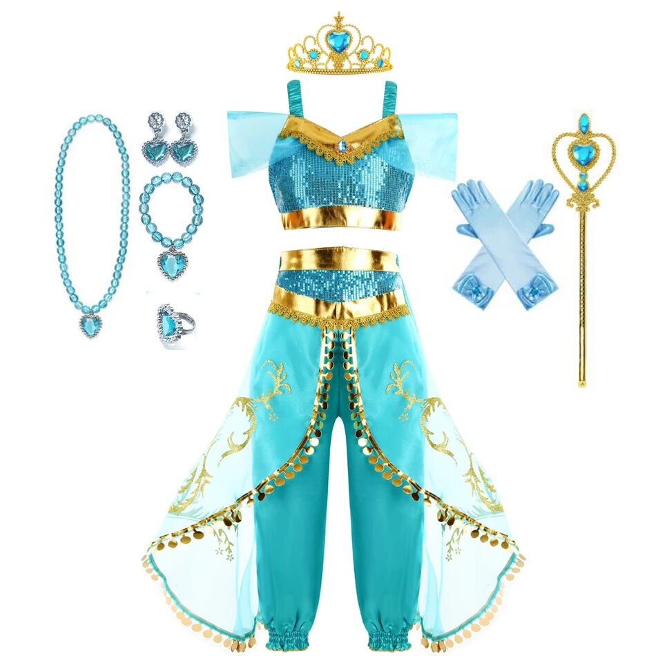 Платье принцессы на Хэллоуин, детский костюм жасмина