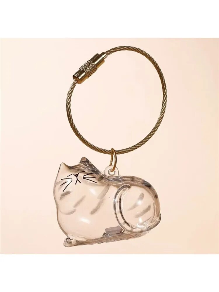 Прозрачная капсула для хранения кошачьей шерсти, пластиковый контейнер-брелок, коллекционный аксессуар для любителей кошек