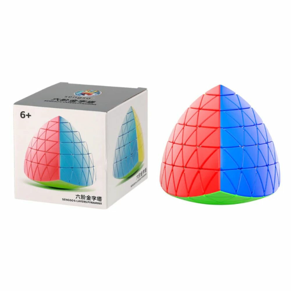 Головоломка коллекционная пирамидка ShengShou 6x6 Pyraminx, цветной пластик