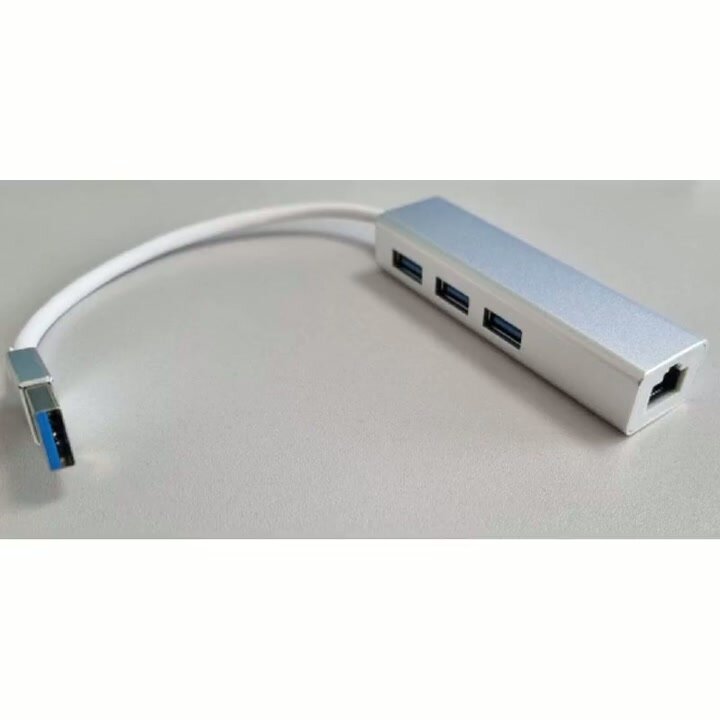Bion переходник кабель USB3.0 -> RJ-45/3*USB3.0, 1000mbps, алюминиевый корпус, 20 см BXP-USBA-LAN-USB — фото 1