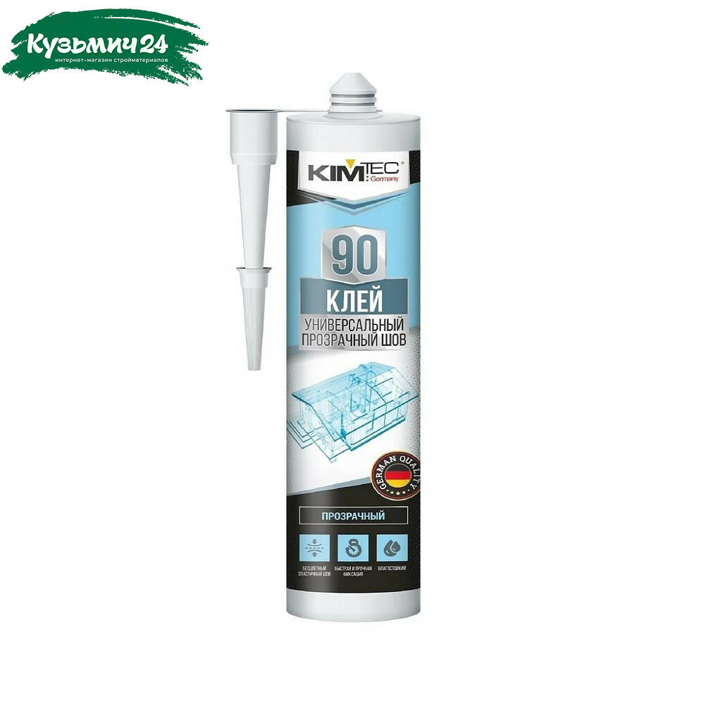 Клей Kim Tec 90, 03-01-90, универсальный, влагостойкий, прозрачный шов, 280 мл , 1 шт