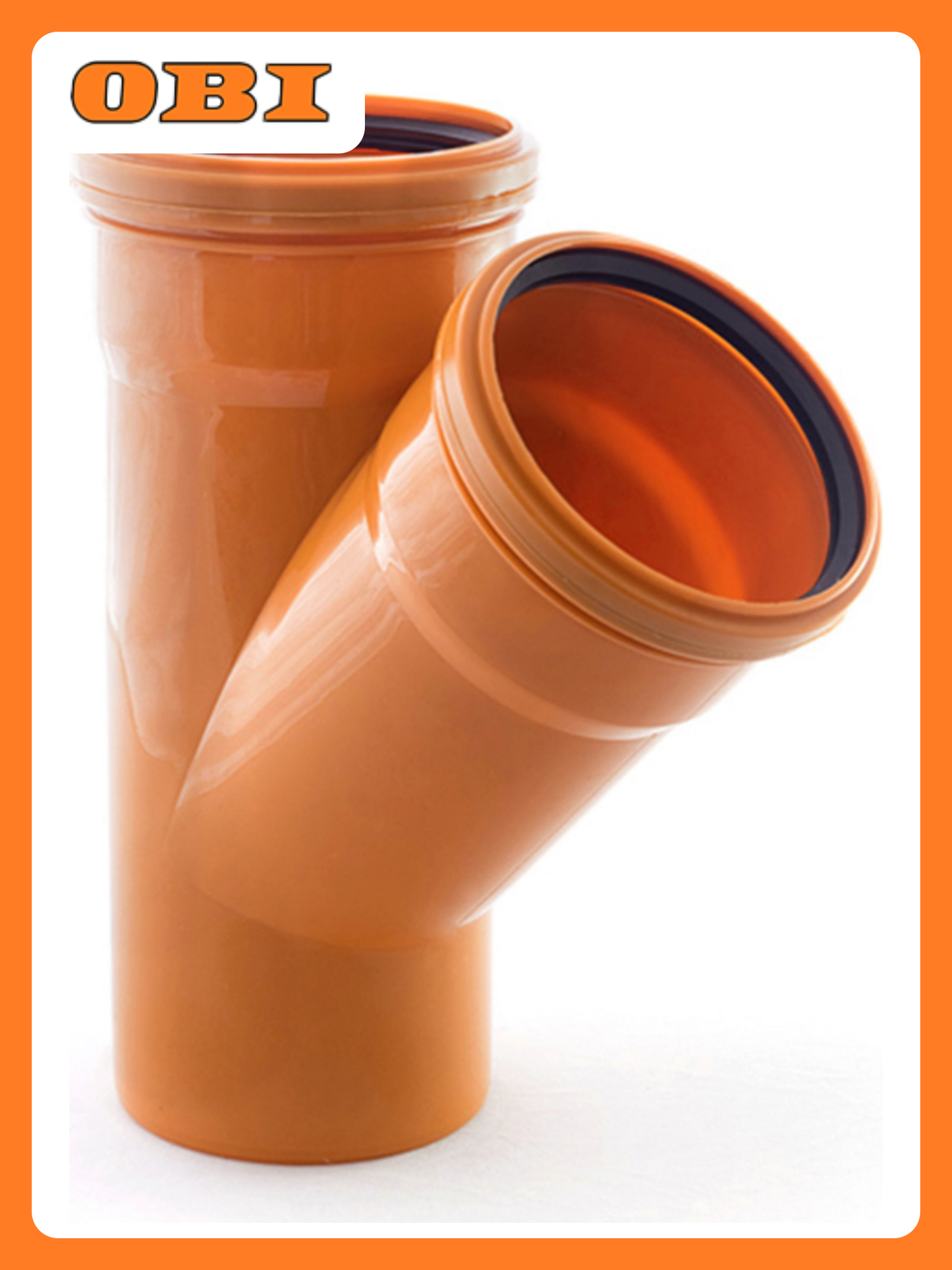 Тройник RTP Pestan, ПВХ, наружный, 110мм, угол 45°, длина 100мм