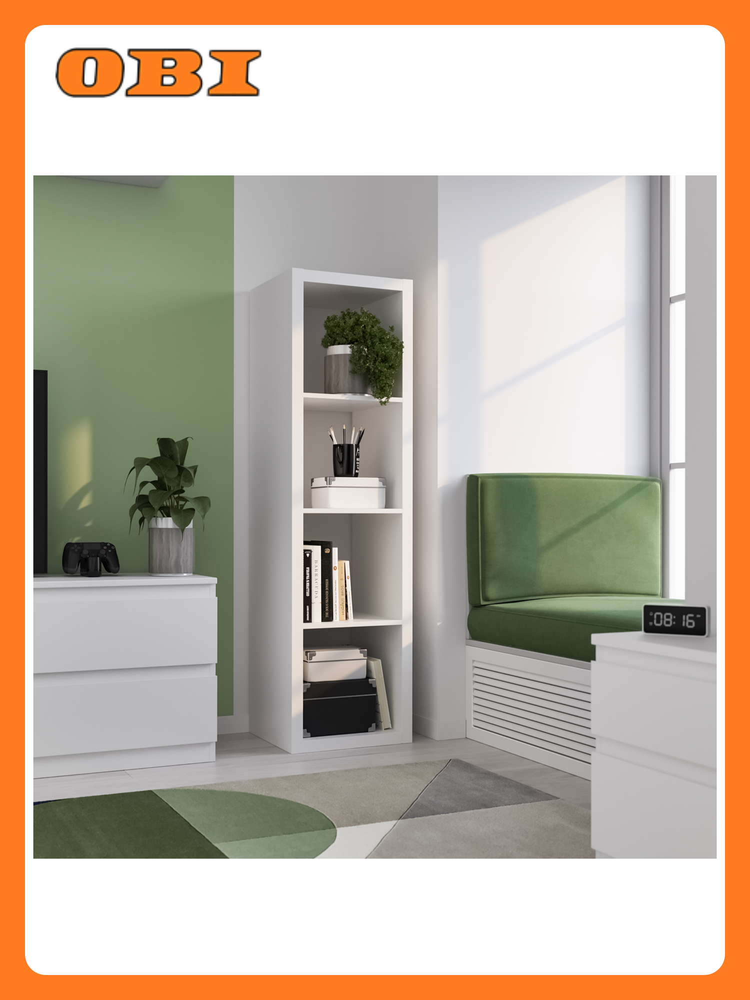 Стеллаж Шведский Стандарт Фора 4Л 146x41х38, белый