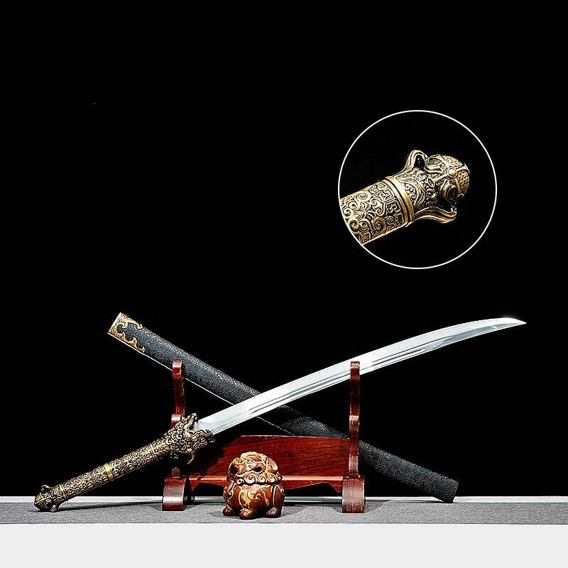 Сувенирное изделие меч Longquan Золотой Дракон, черный/бронза