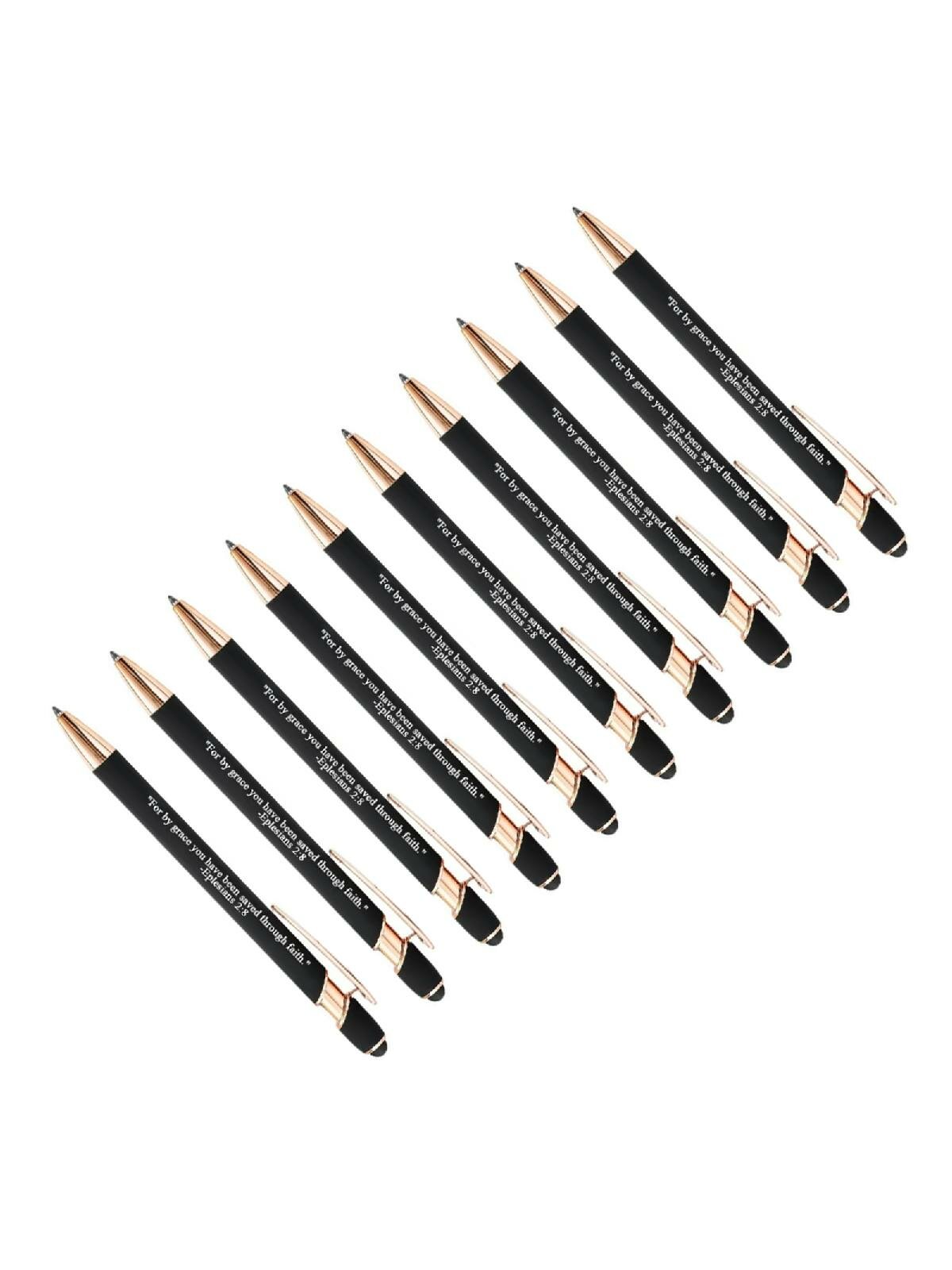 Шариковые ручки со стихами из Библии 10шт, выдвижная шариковая ручка для ежедневных заметок