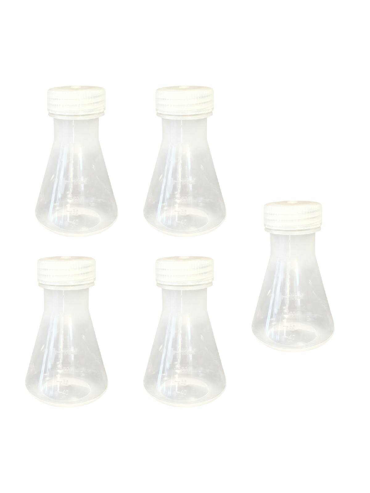 5 шт прозрачные пластиковые мерные колбы треугольной формы Лаборатория колбы с крышкой