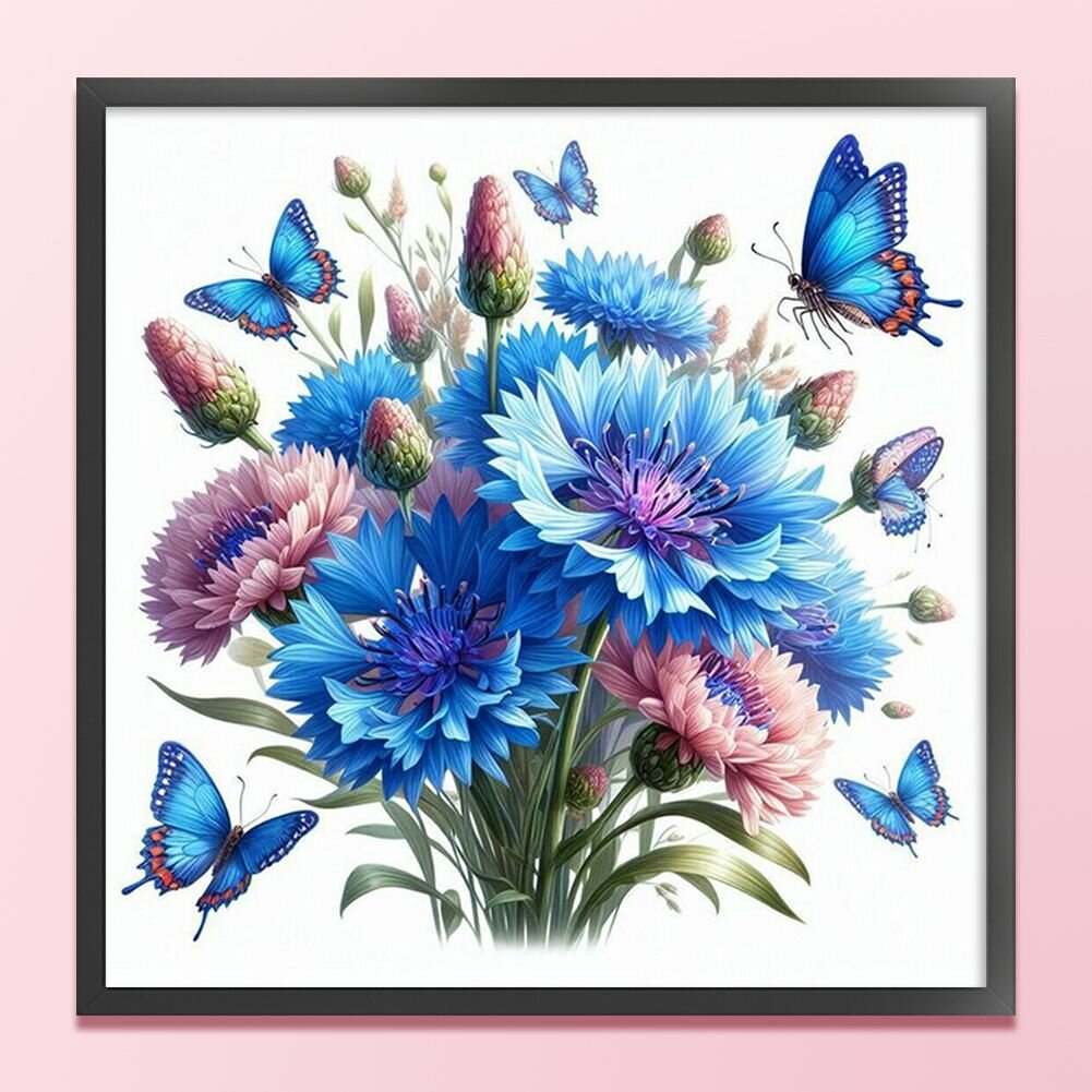 Набор из серии цветов, вышитых бисером, размером 36*36 см. Вышивка крестиком витражным бисером