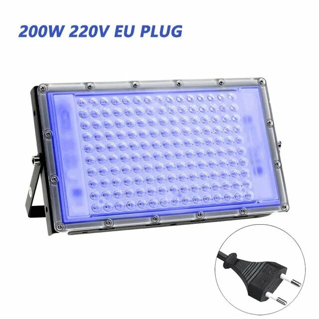 Ультрафиолетовый прожектор UV LED Flood Light УФ лампа , 395-400 нм 200w
