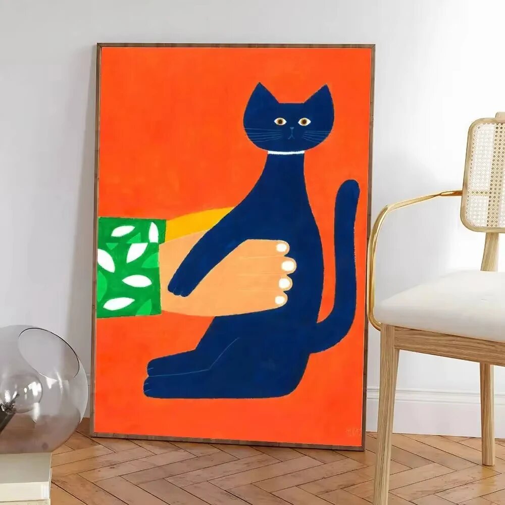 Абстрактная картина кошка, 50x70см, цвет 07