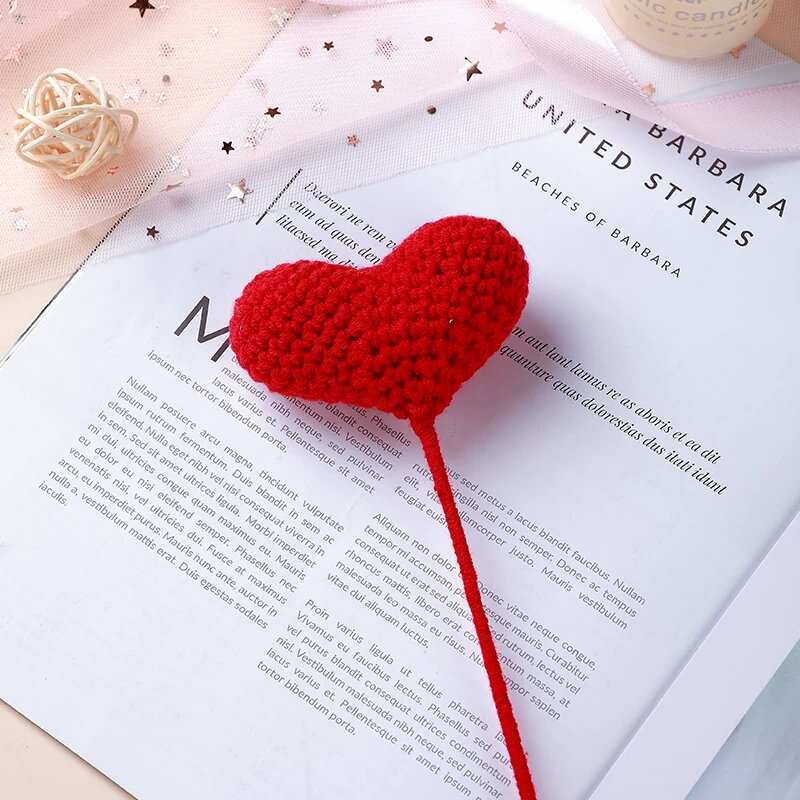 Готовый подарок ко Дню учителя, букет в форме сердца из вязаных цветов ручной работы, креативный подарок на день