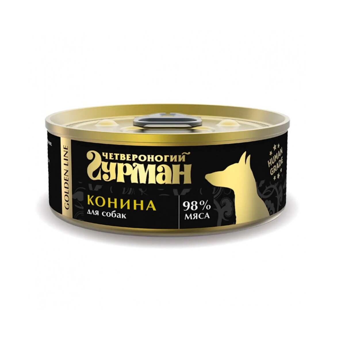 Четвероногий Гурман Golden консервы для собак Конина натуральная в желе 100г