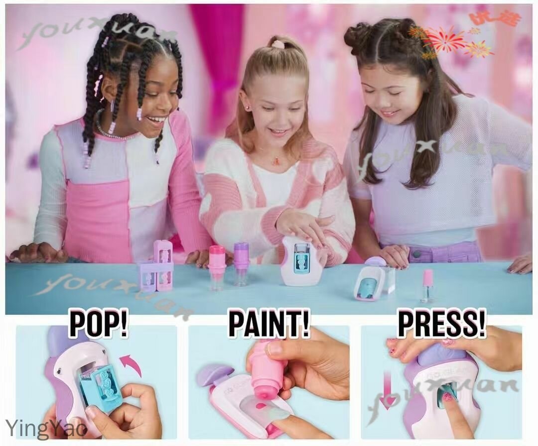 Cool Maker, GO Glam U-образный маникюрный салон с портативными штампами, 5 дизайнерских капсул и сушилка, набор для рисования на ногтях детская игрушка, подходит для детей от 8 лет и старше