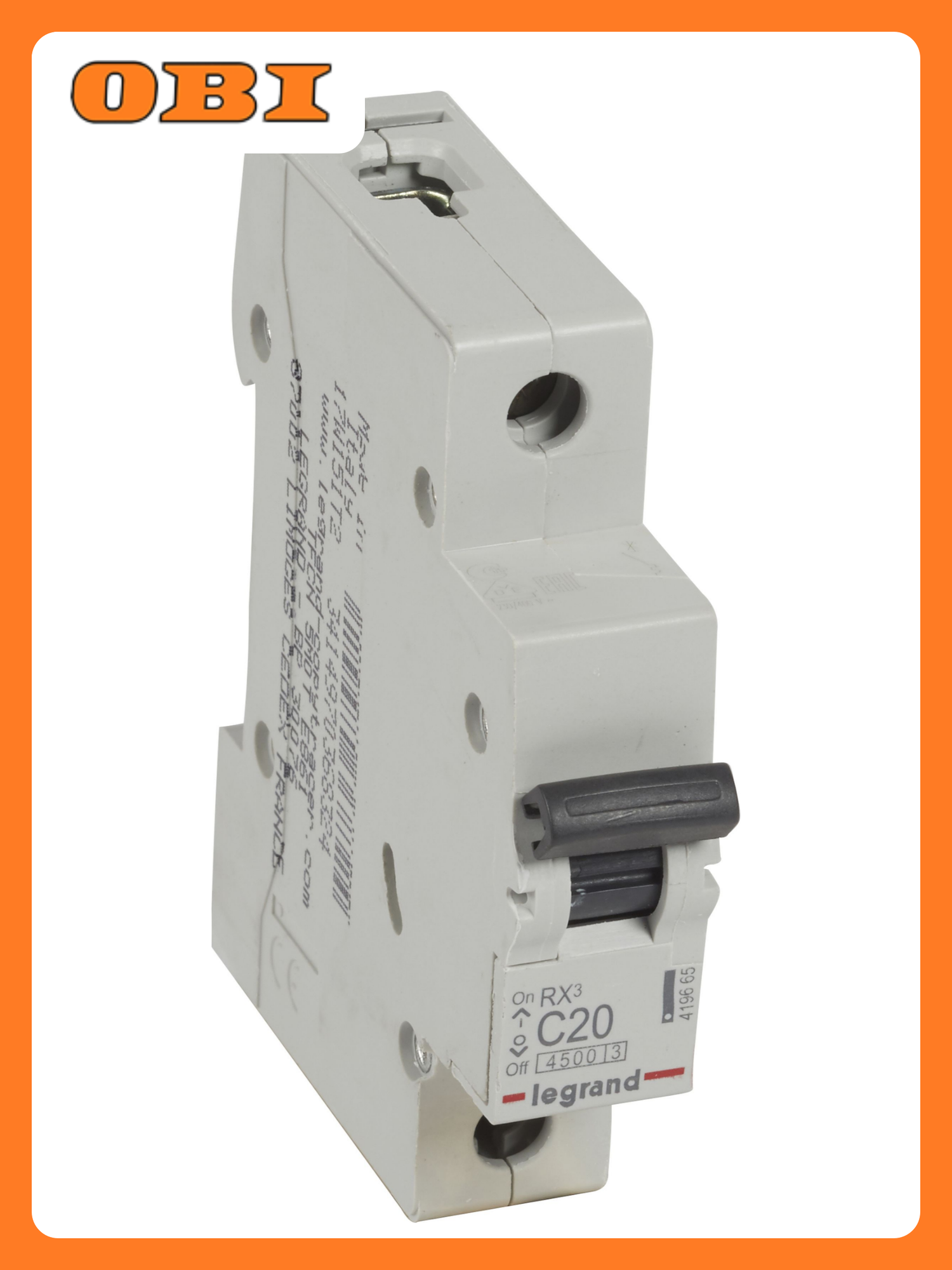 Автоматический выключатель Legrand RX3 1Р C20 А 4,5кА