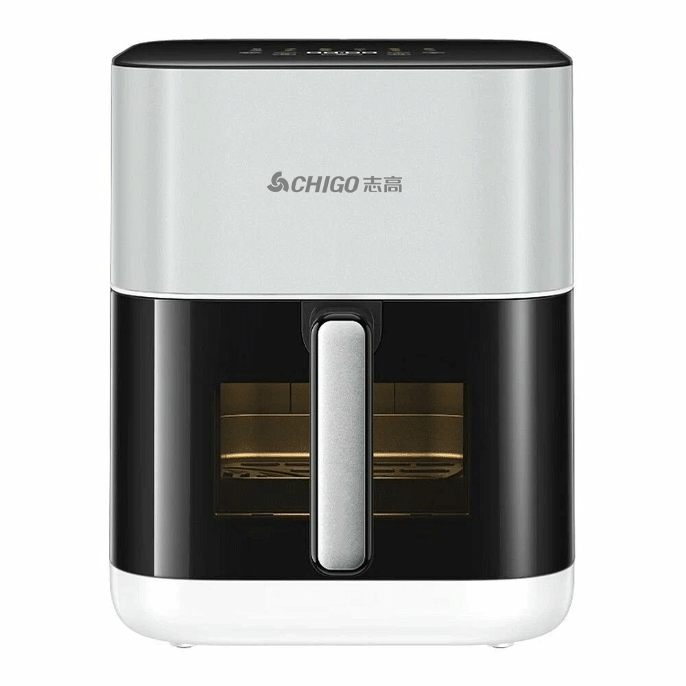 Китайская версия аэрофритюрницы Zhigao FD10 Pro White , без переворачивания, 8 л，сенсорное управление, 11 режимов.