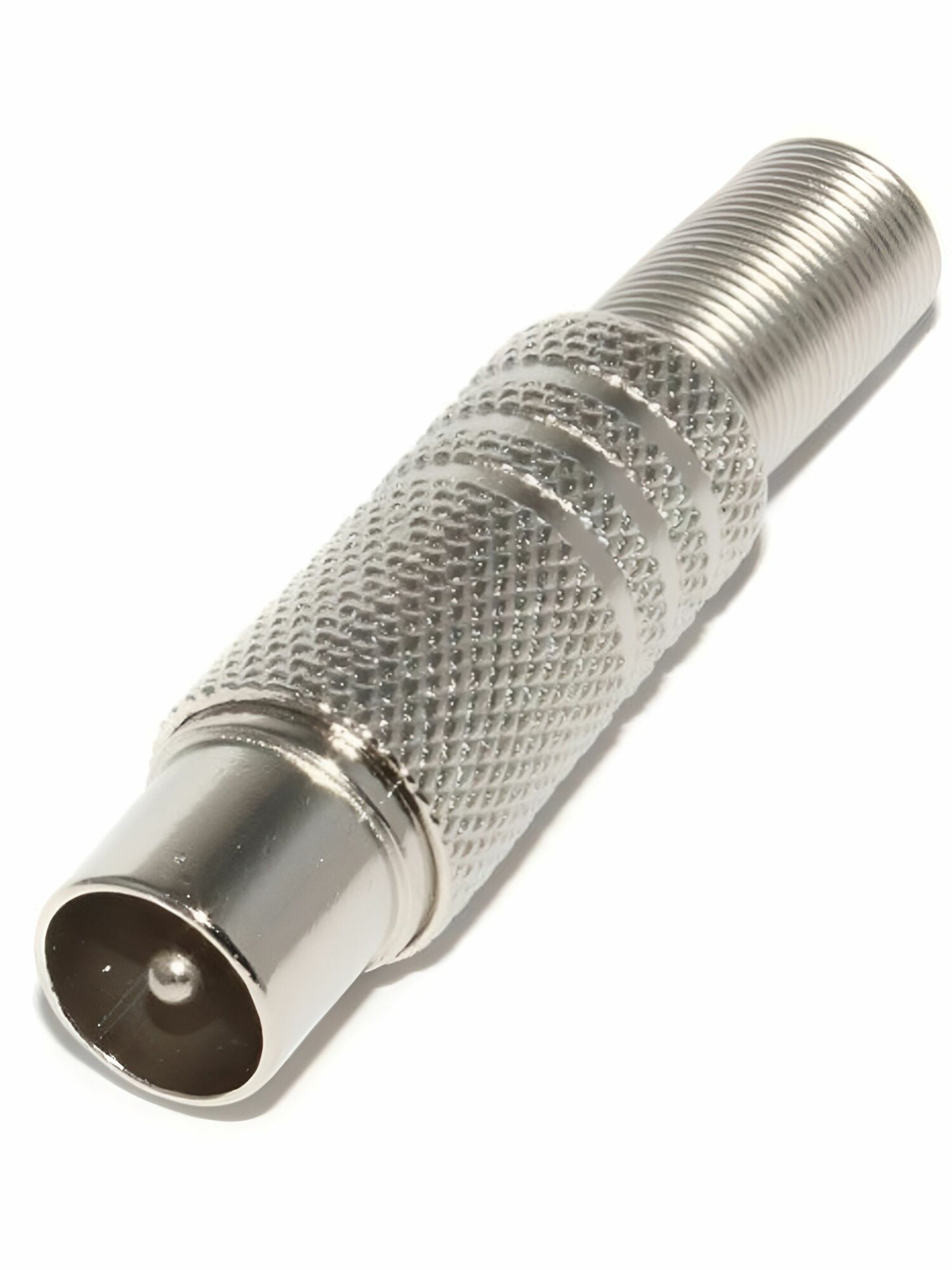 Штекер антенный прямой с резьбой, металлический (папа) F