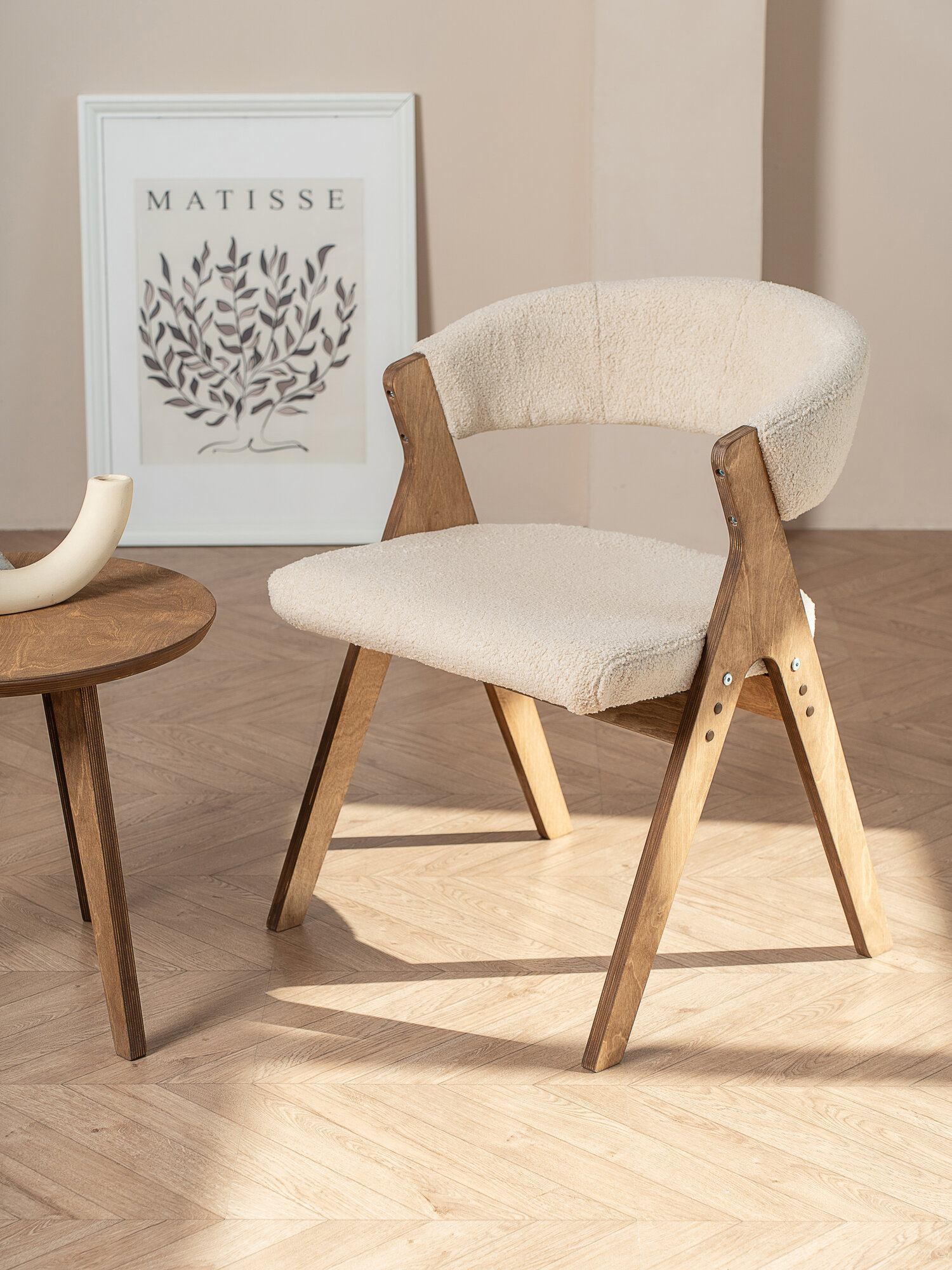 Стул Axioma Woodshop, велюр, антивандальная, мягкий, кухонный, до 150кг, ШхГхВ 54х50х73см