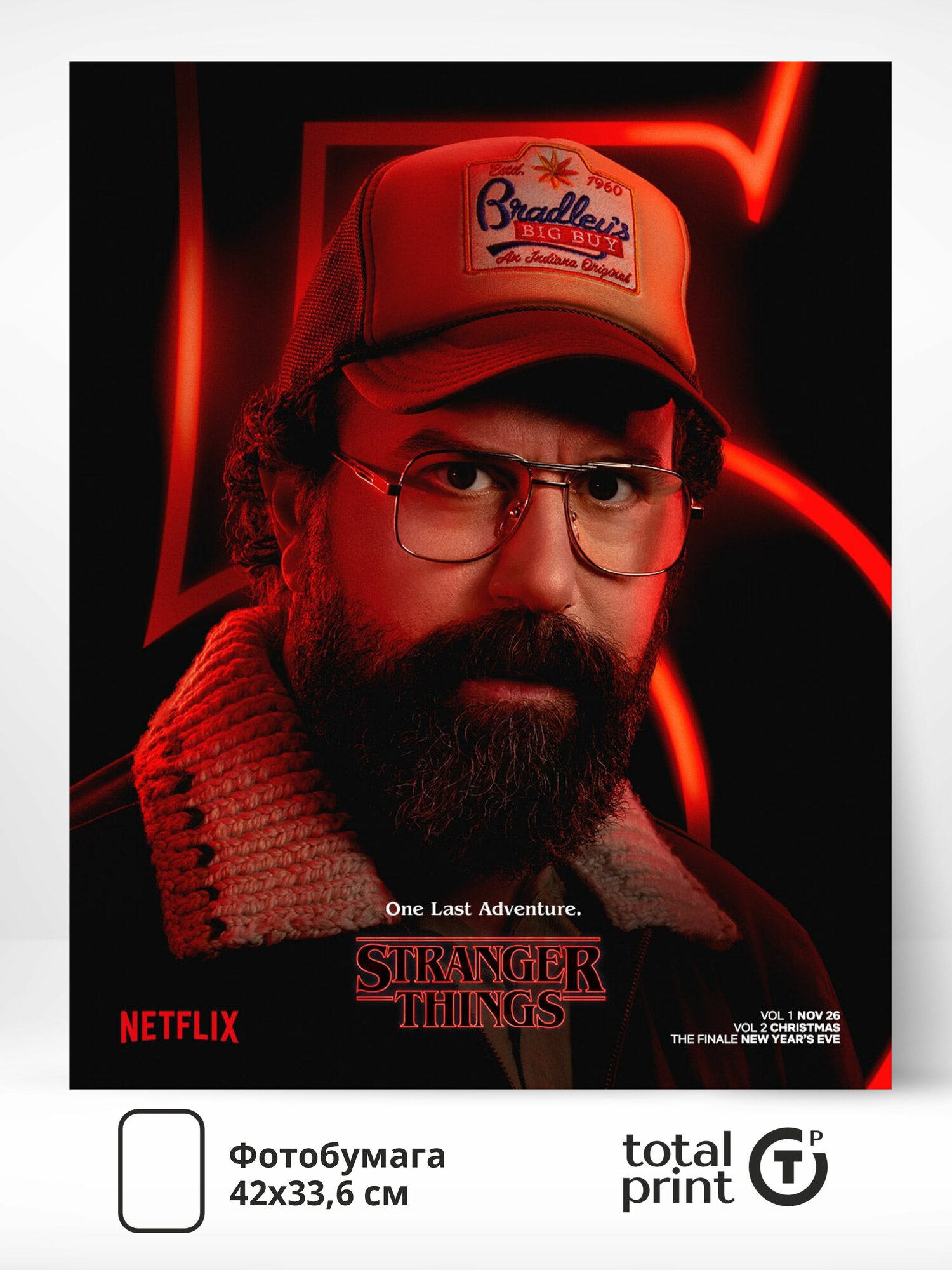 Постер Stranger things, Очень странные дела, 5 сезон, 42х33,6 см, TotalPrint