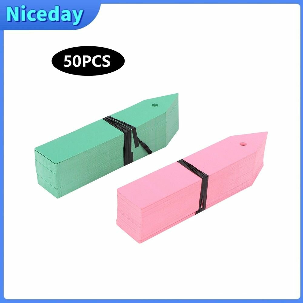 100шт ПВХ-бирки для цветочных горшков (розовый/зеленый), садовые