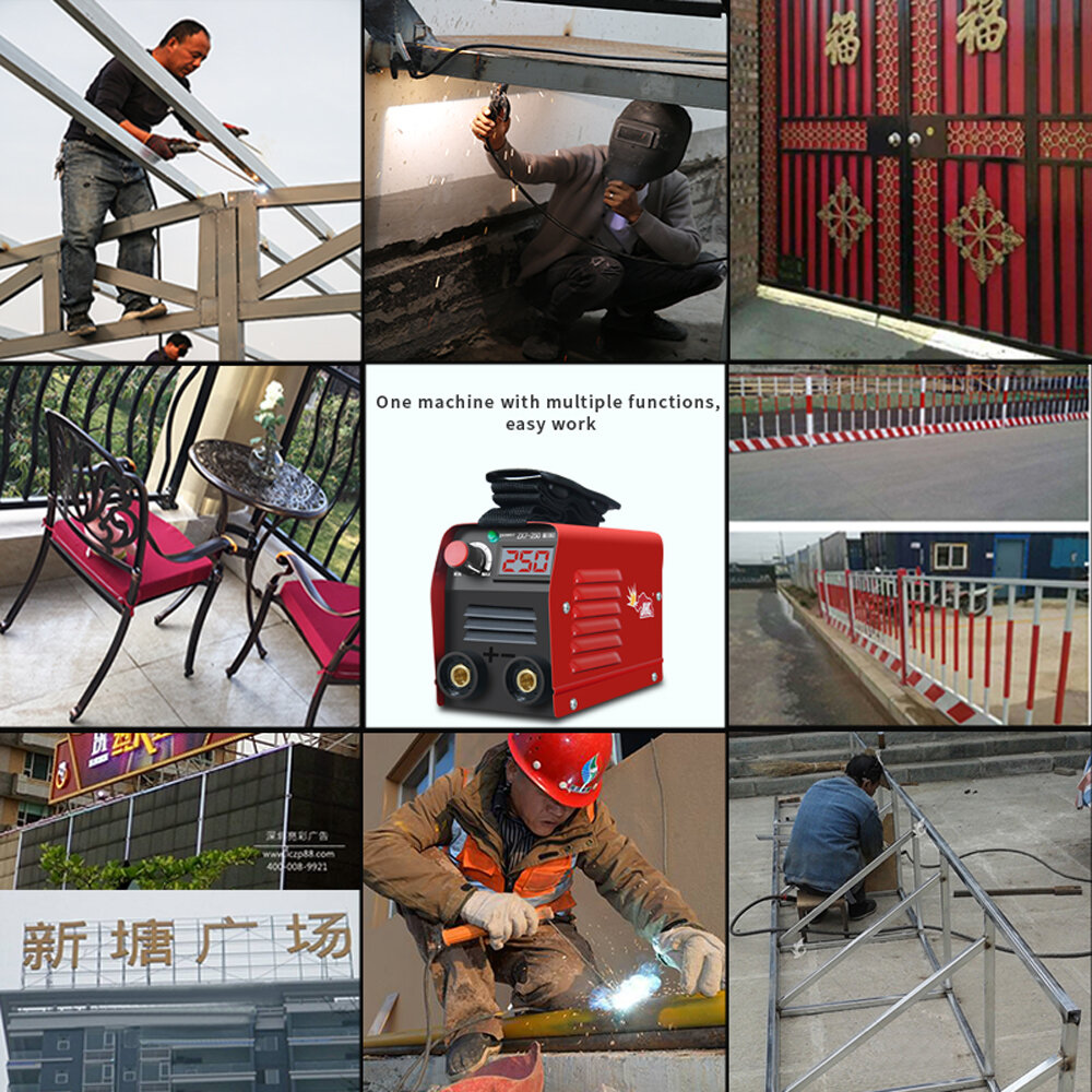 Электрическая сварочная машина портативная бытовая мини ZX7-250 с регулируемым током 20-250A, IGBT, цифровое оборудование для пайки с LED-дисплеем
