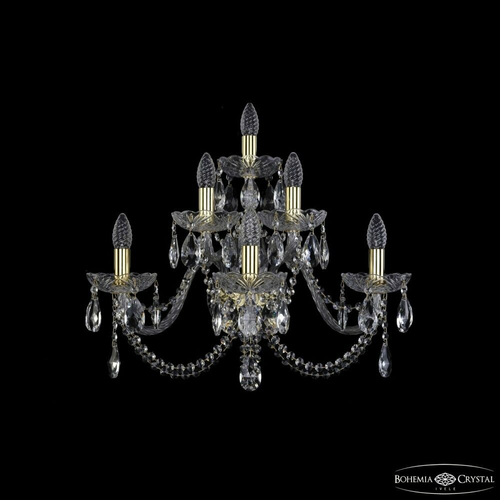 1402B/3+2+1/240/XL G Бра хрустальные Bohemia Ivele Crystal, 1402