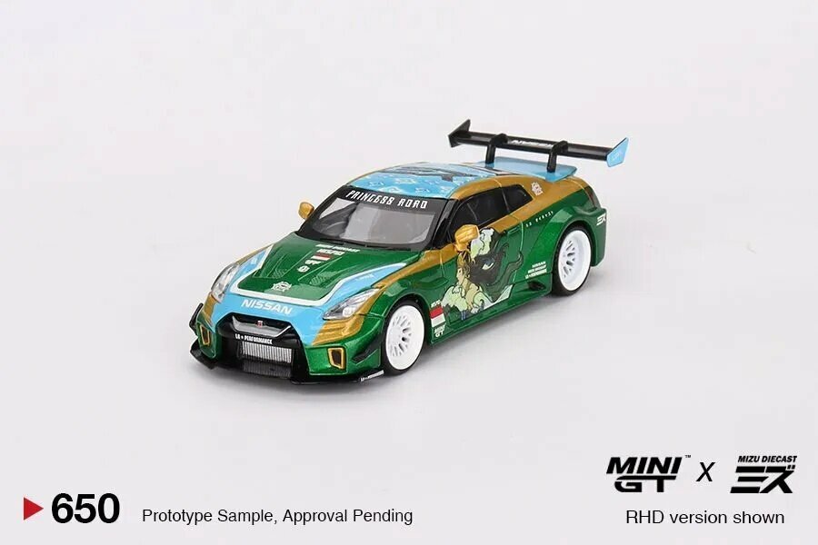 MINIGT #650 1/64 Nissan LB-Slihouette WORKS GT GT-R R35 "Princess RORO" Легковая модель автомобиля