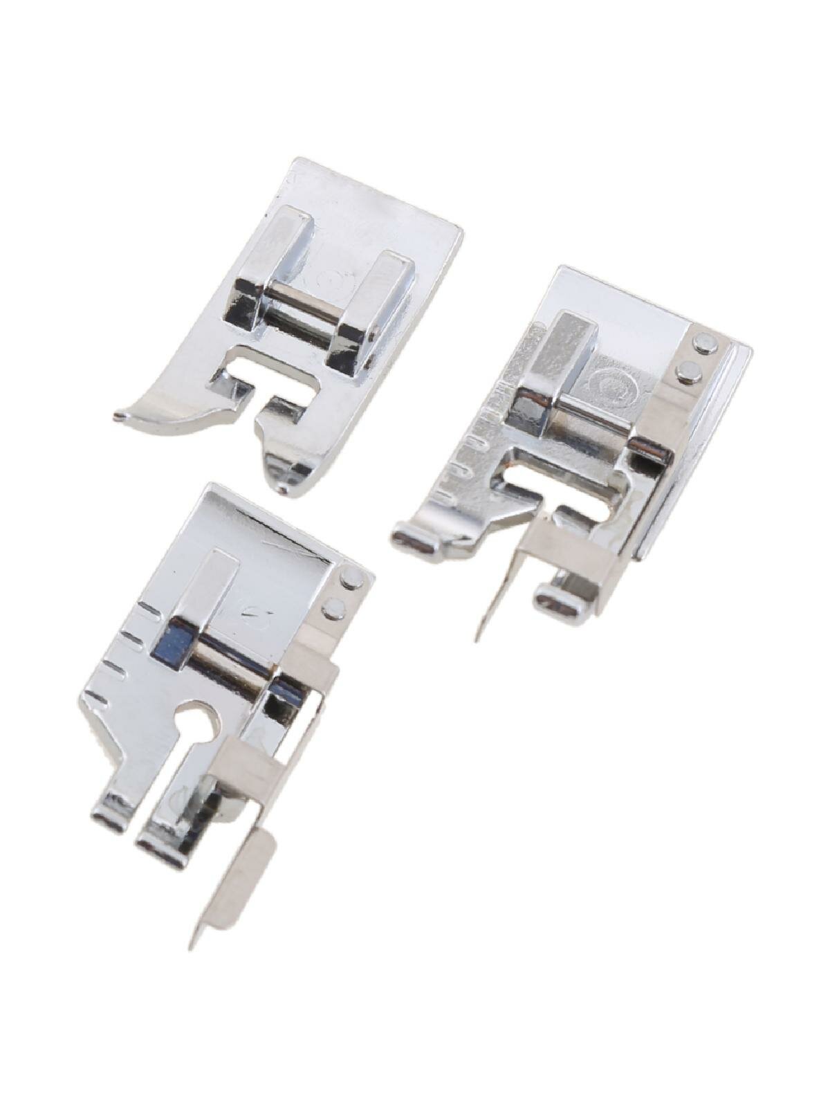 3шт Стежок в Канаве Лапка 1/4 Дюйма Для Квилтинга Пэчворк Прижимная Лапка Набор Многофункциональный для Бытовых Швейных Машин