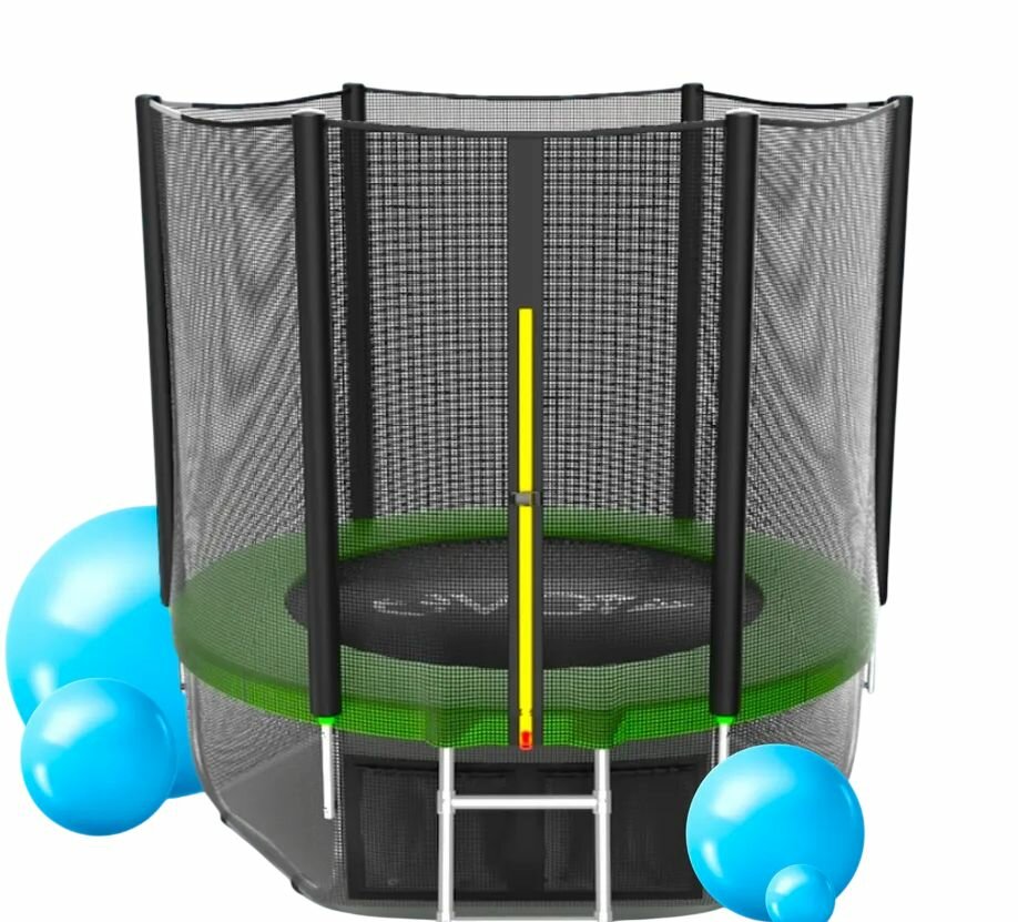 Батут каркасный EVO JUMP External 6ft green с защитной сеткой, диаметр 183 см