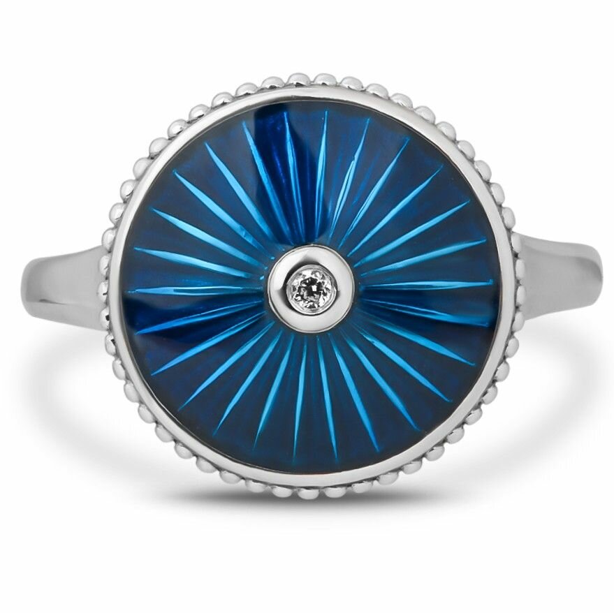 Кольцо, серебро, 925 проба, бриллиант