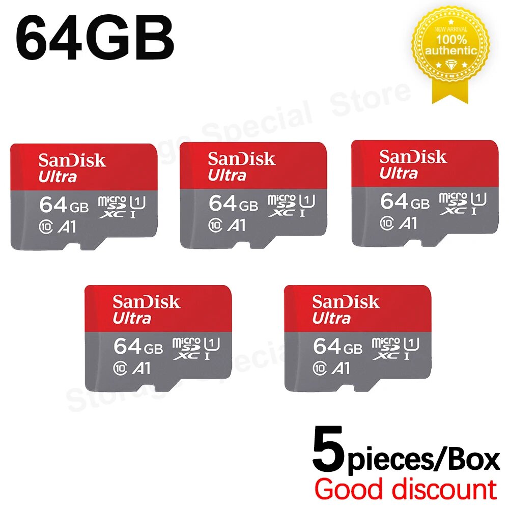 SanDisk Ultra 1.5 TB microSDXC карта памяти A1 64GB 5PCS