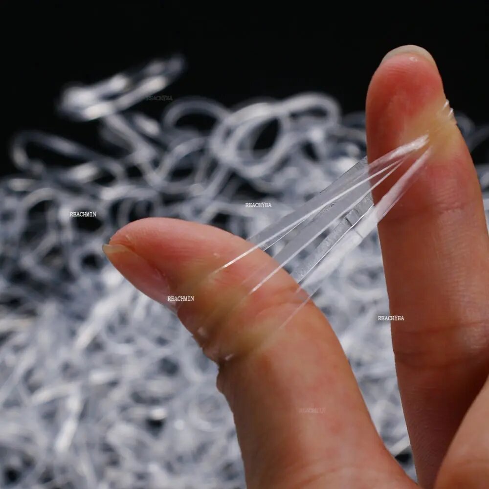 Прозрачные силиконовые резинки для волос 200 шт