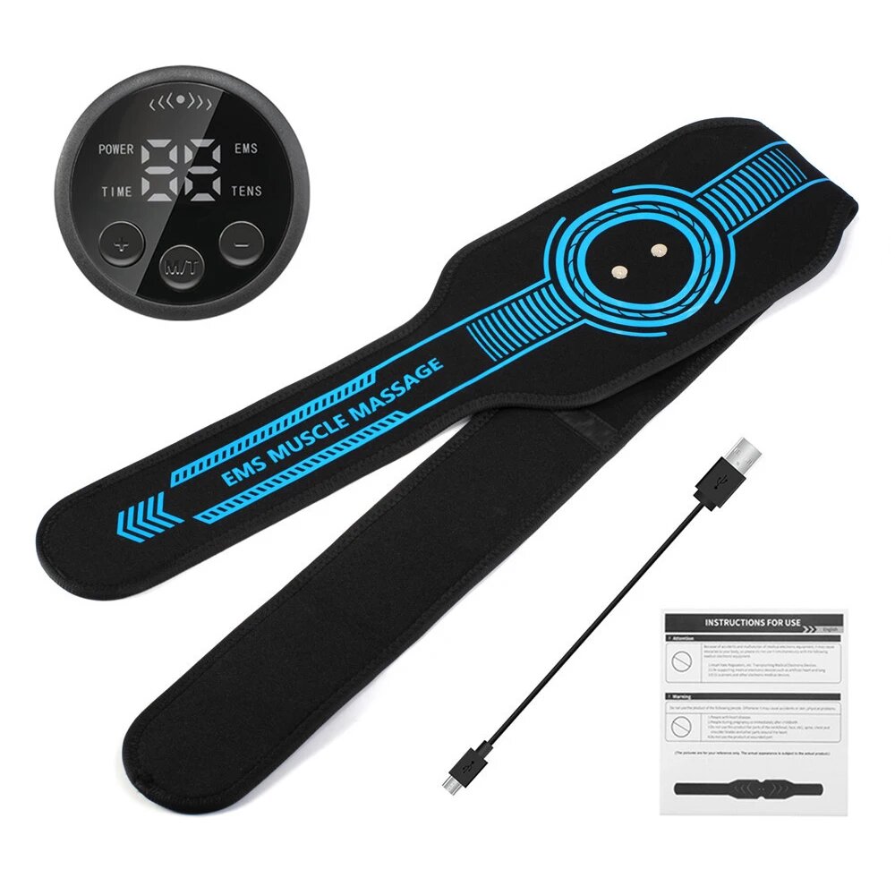 Электростимулятор Мышц EMS - Тренажер Для Домашнего Фитнеса, Для Пресса, Рук, Ног, Для Похудения И Коррекции Фигуры, Синий