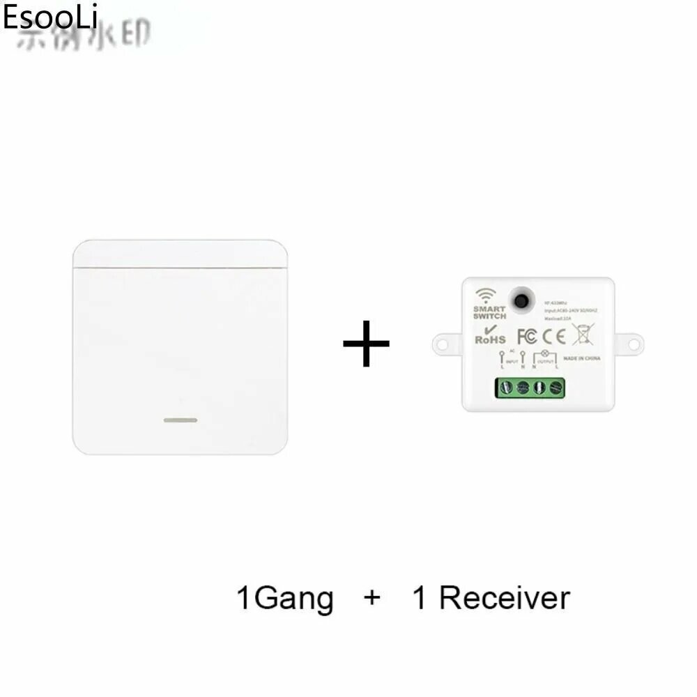 Беспроводная настенная панель RF 433 МГц с дистанционным управлением Мини-релейный приемник Домашний светодиодный выключатель лампы