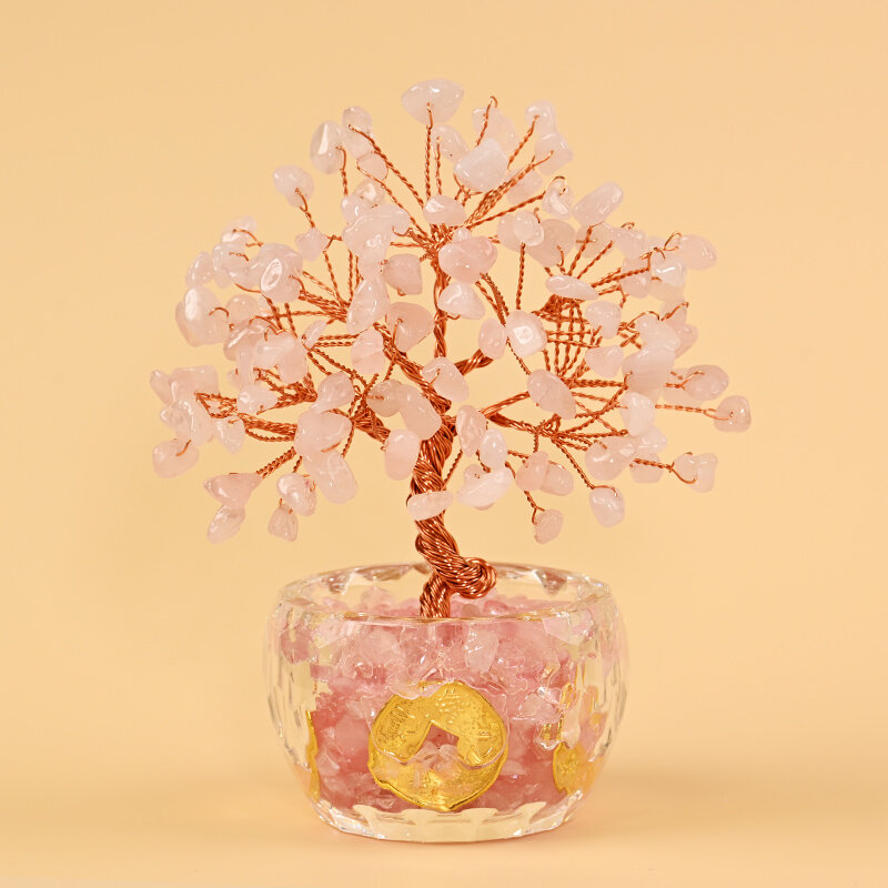 Натуральный кристалл, денежное дерево, кристаллическое украшение, привлекающее богатство, кристаллическое дерево, настольное украшение