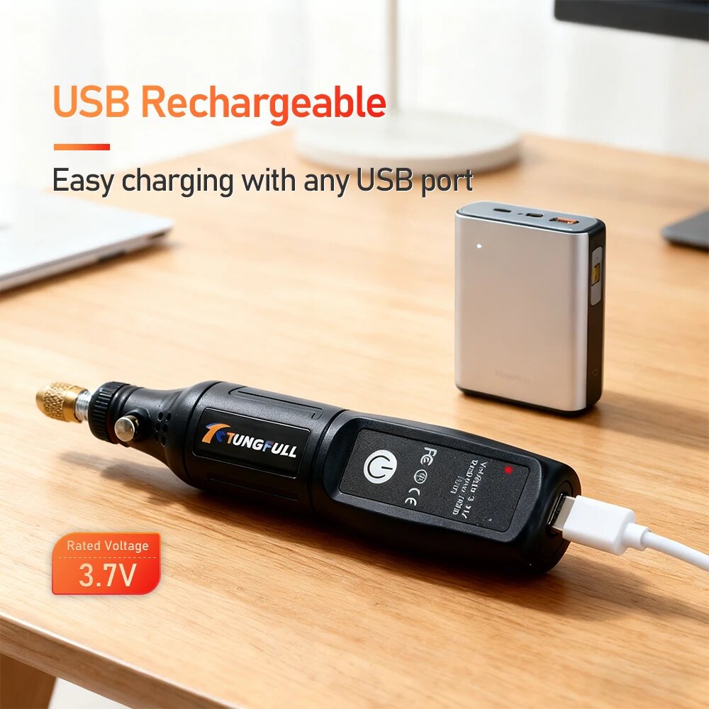 Мини-дрель USB, Беспроводной Ручной Роторный Инструмент Для Деревообработки, Гравировки, Резки Металла И Стекла — фото 1