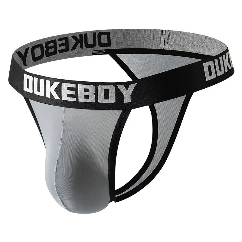 Сексуальные стринги для мужчин, сексуальное нижнее белье, трусы с выпуклым мешочком, мягкие трусики, трусики из ледяного шелка, мужские стринги, быстросохнущее спортивное белье L, Серый, Gray