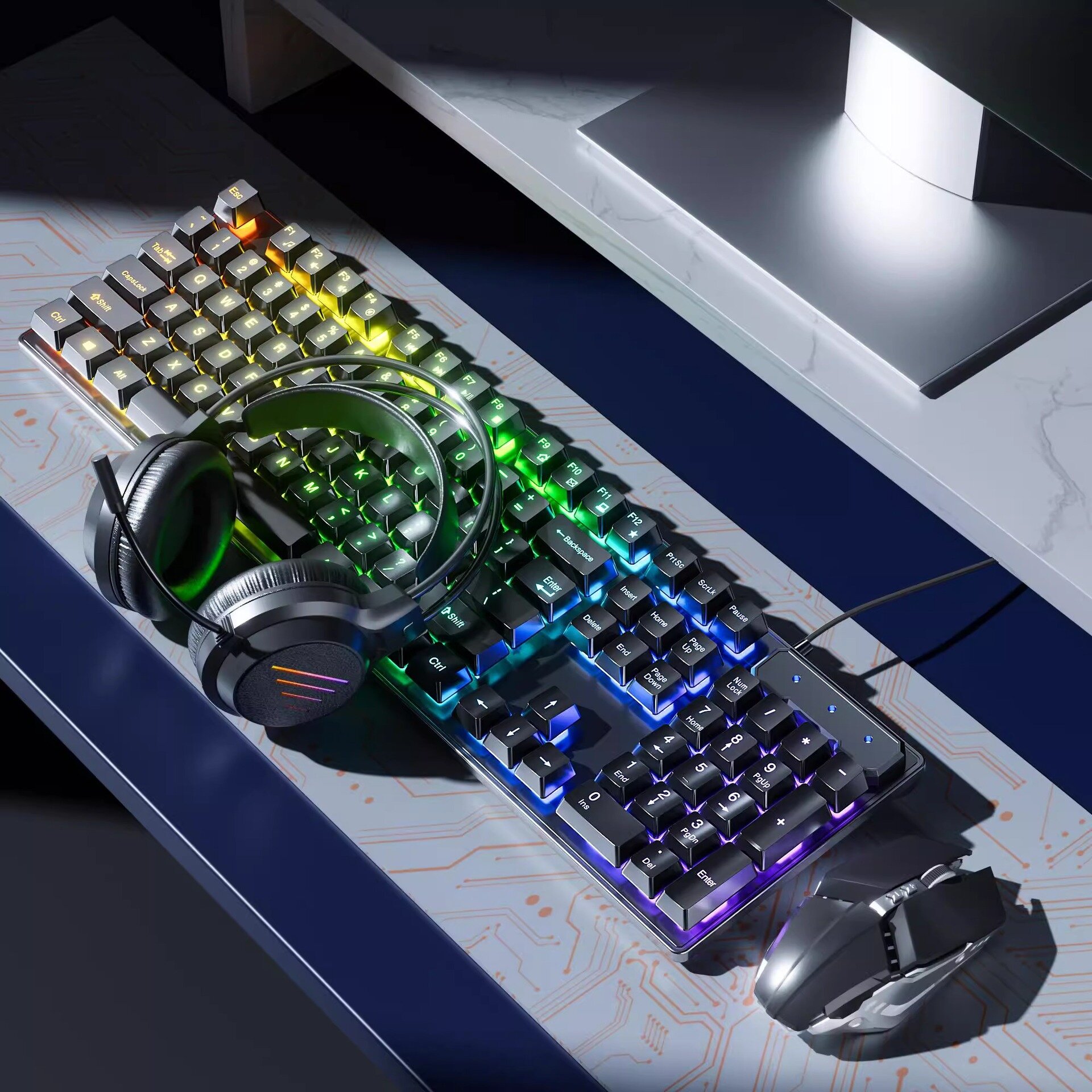 Стандартный механический настольный компьютер, универсальный для киберспортивных игр, с чайными переключателями, проводная версия.