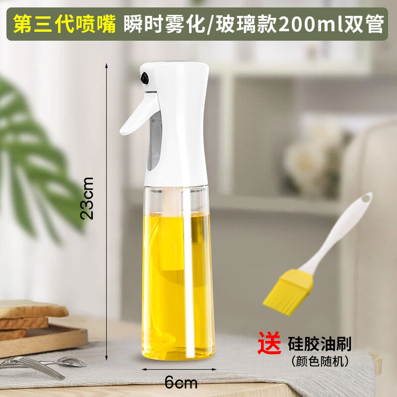 Стеклянный масляный горшок фритюрница бутылка с распылителем масла герметичная кухонная бытовая термостойкая приправа в