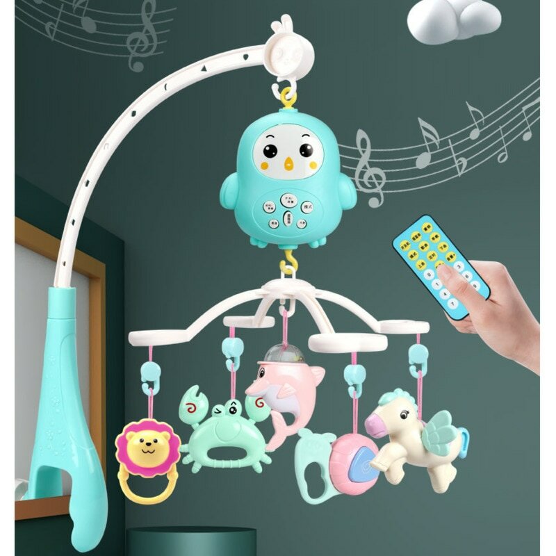 Детские мобильные клубничные игрушки Образовательные игрушки 0 12 месяцев Детские новорожденные кровать кровать колокол Детские вращающиеся лошади Музыкальные игрушки Подарок Детские клубники и мобильные ()
