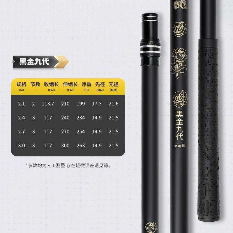 SG Горячая продажа черно-золотого девятого поколения высококарбонового сетевого удилища, ультралегкое и ультрапрочное сетевое удилище, полный комплект телескопического удилища для ловли крупной рыбы