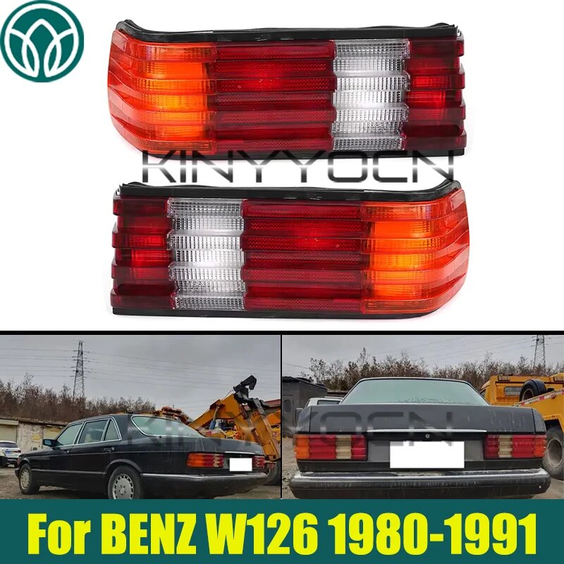 1 пара задних фонарей для Mercedes-Benz W126 320SEL 280SEL 500SEL 380SEL1980-1991, задний фонарь, задние фонари, стоп-сигналы