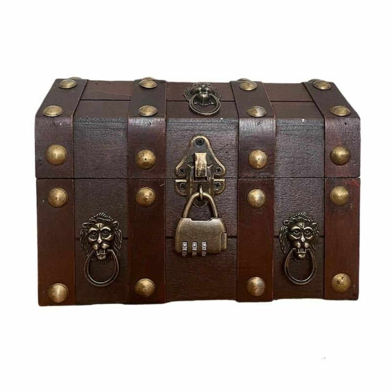 Антикварный деревянный сундук для хранения, - Стиль C