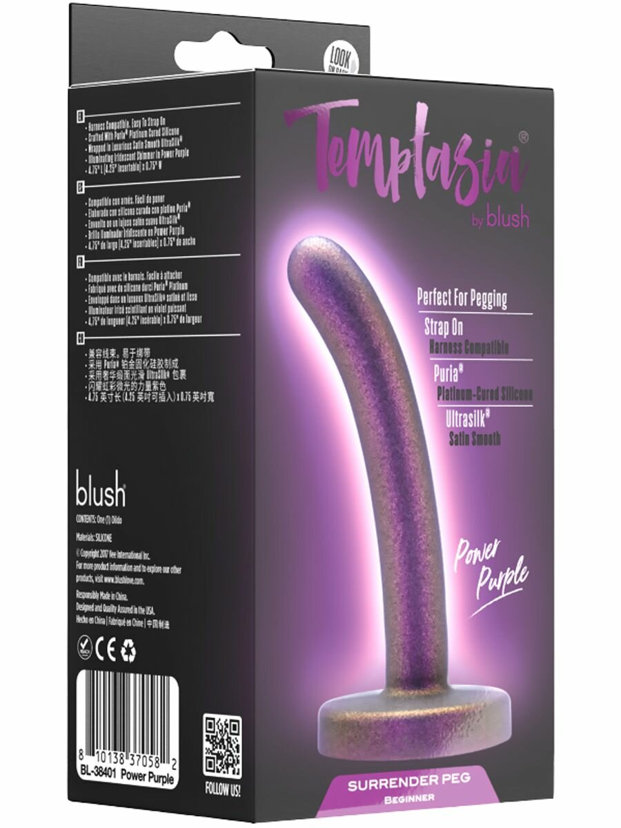 Фиолетовый силиконовый фаллоимитатор на присоске "Surrender Peg Beginner Power Purple" 10см