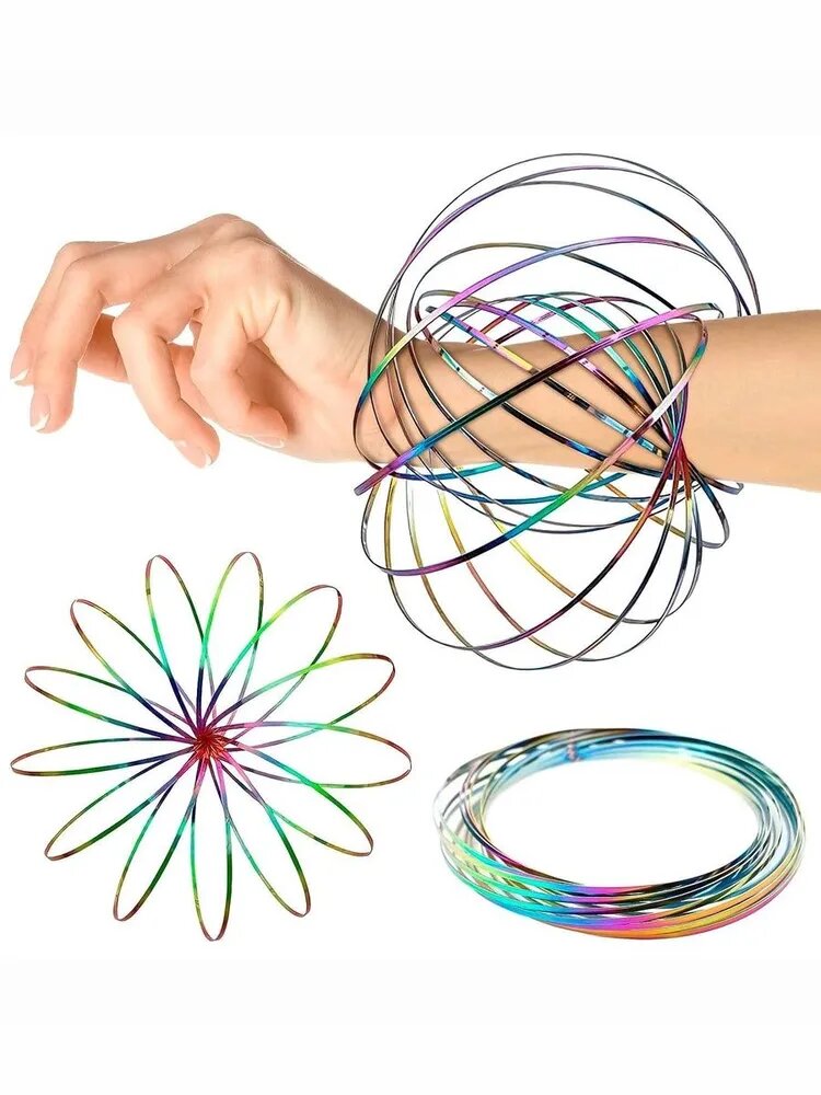 Волшебное кольцо Игрушка Flow Rings Кинетическая пружина Браслет для снятия стресса